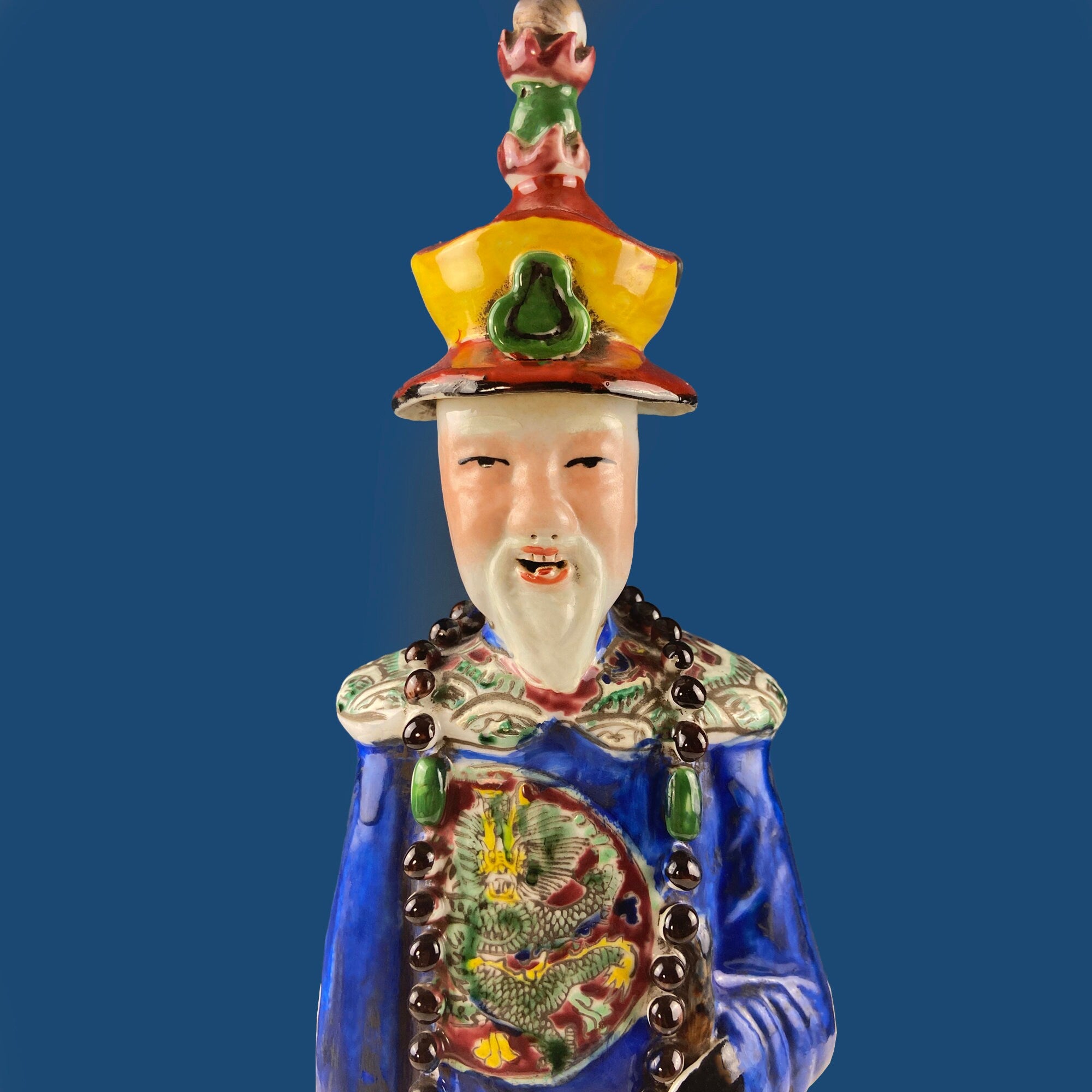 3 Ceramic Sculptures of Asian Royal Advisors or Immortals. Collection ...