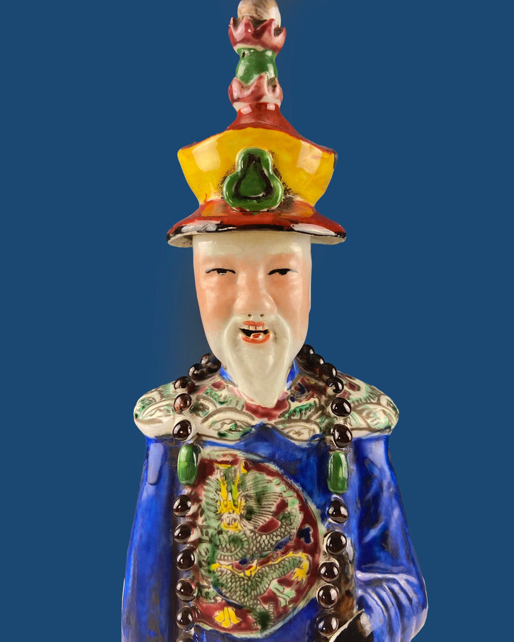 3 Ceramic Sculptures of Asian Royal Advisors or Immortals. Collection ...