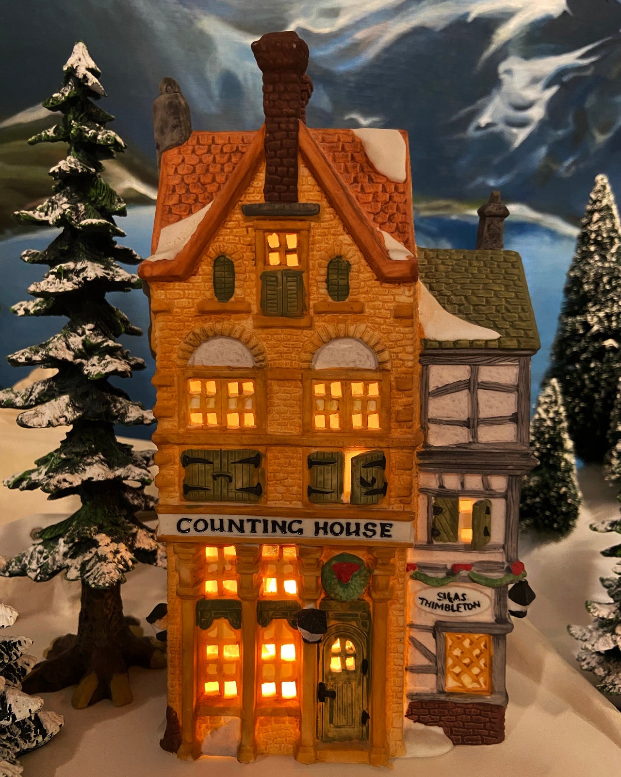 Christmas Village House by Dept 56. Illuminated Counting House. Silas ...