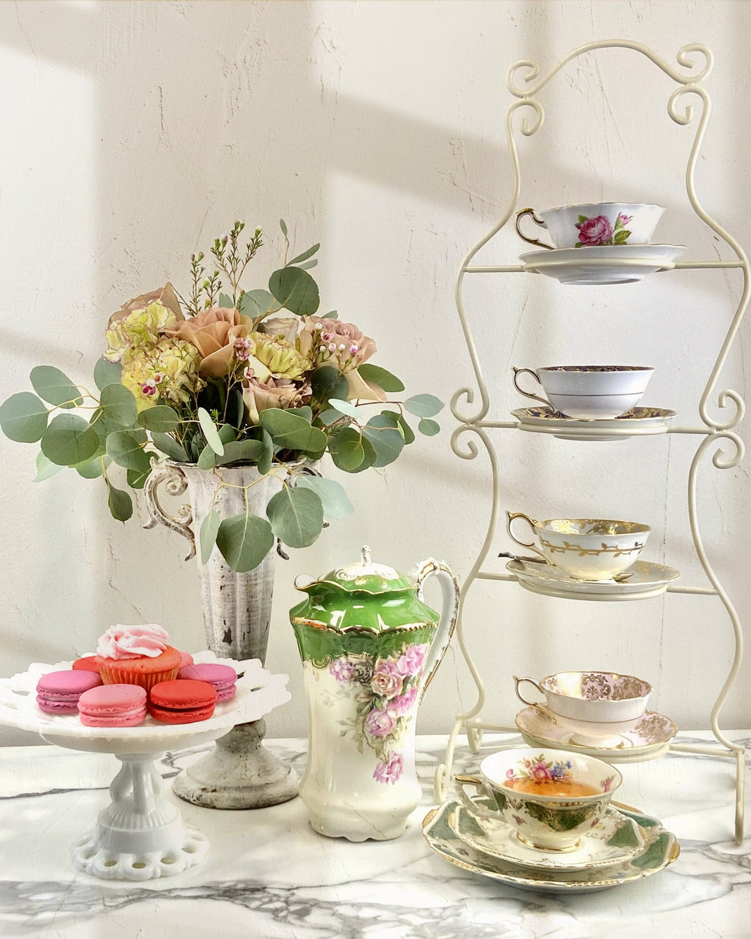 TeaCup Display Stand. Vintage Design 4 Tier Metal Display Rack. Store ...