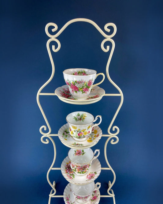 TeaCup Display Stand. Vintage Design 4 Tier Metal Display Rack. Store ...