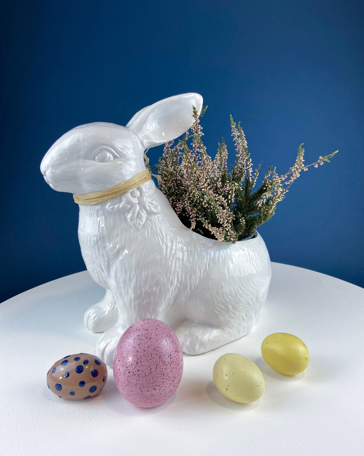 White Porcelain Bunny Planter. Large Ceramic Rabbit Figurine. Children ...