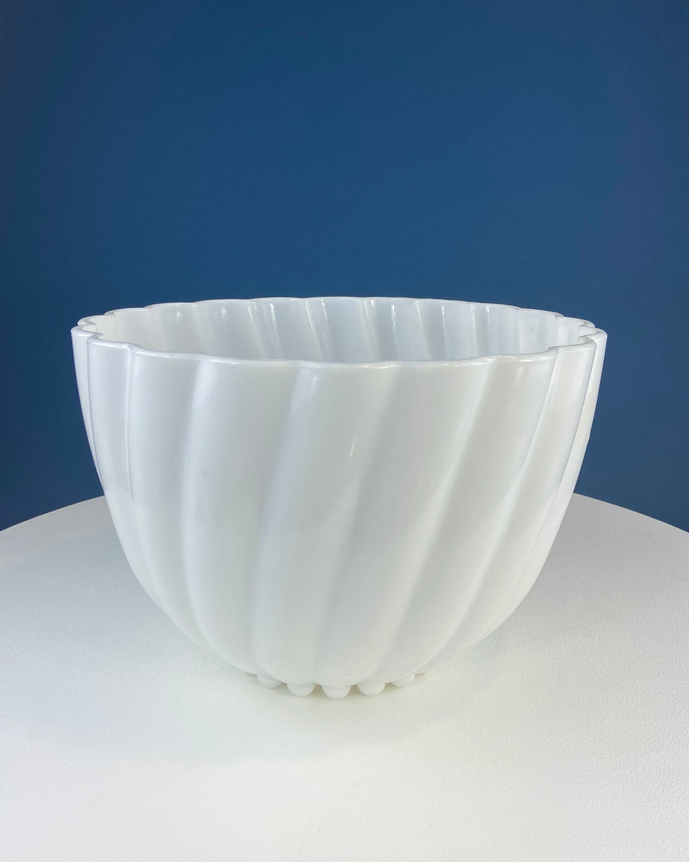 Extra Large Very Deep Salad Bowl. Shell Shaped Milk Glass Serving Bowl ...