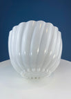 Extra Large Very Deep Salad Bowl. Shell Shaped Milk Glass Serving Bowl ...